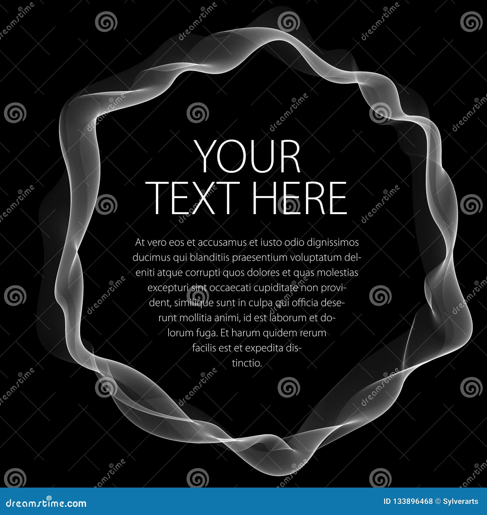 Flowing Smooth Linear Frame in a Shape of Circle. Vector Abstract ...