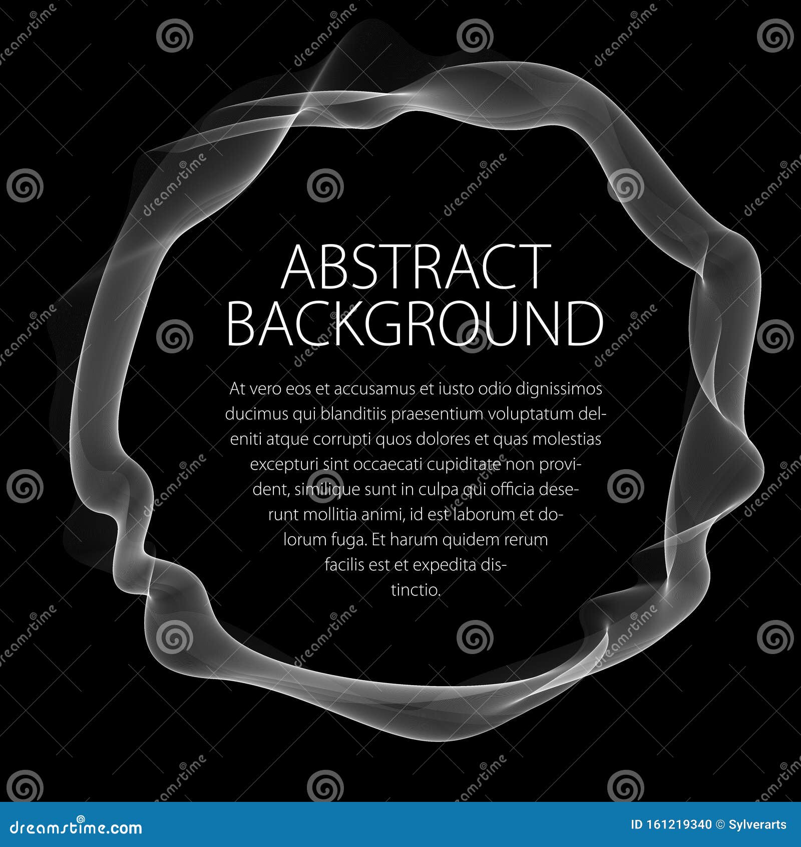 Flowing Smooth Linear Frame in a Shape of Circle. Vector Abstract ...