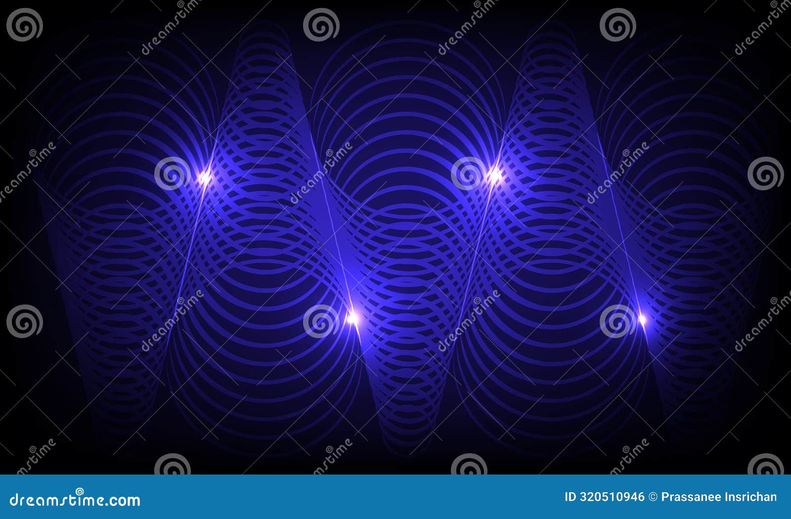 Flowing Smooth Wave Pattern on a Black Background. Internet Network and ...
