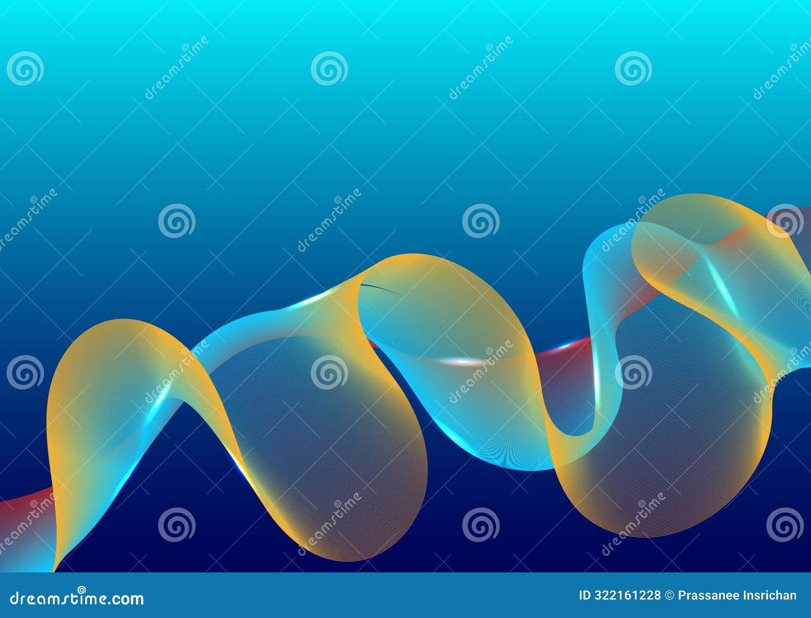 Flowing Smooth Wave Pattern on a Blue Background. Internet Network and ...