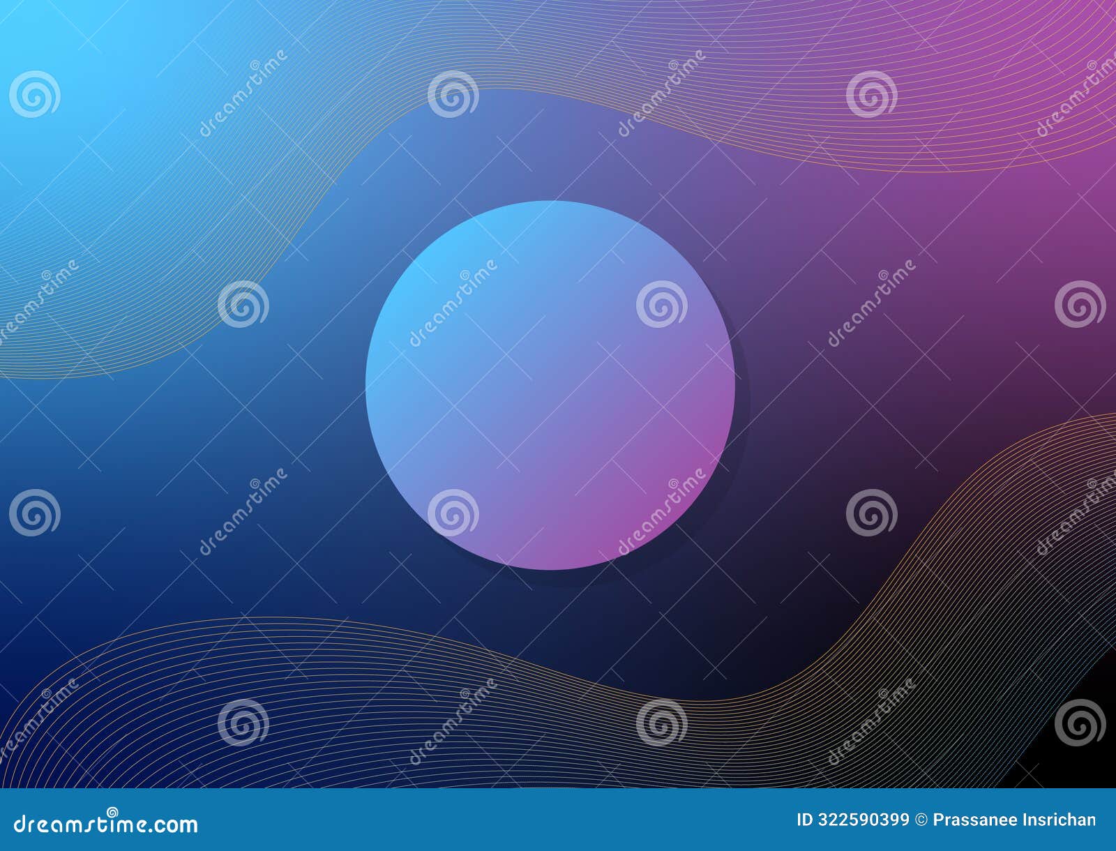 Flowing Smooth Wave Pattern on a Blue Background. Internet Network and ...