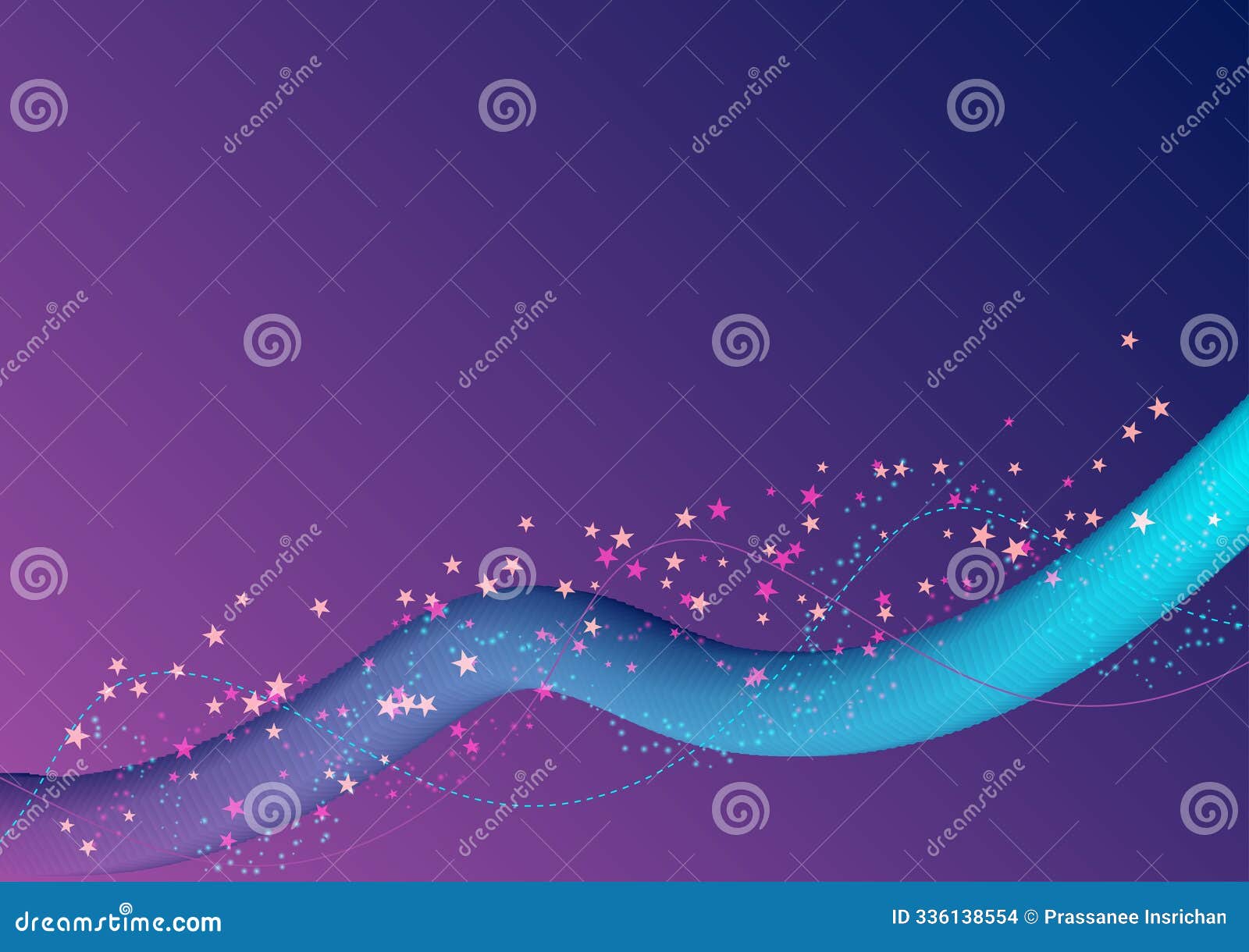 Flowing Smooth Wave Pattern and 3d Line on Blue Background. Internet ...