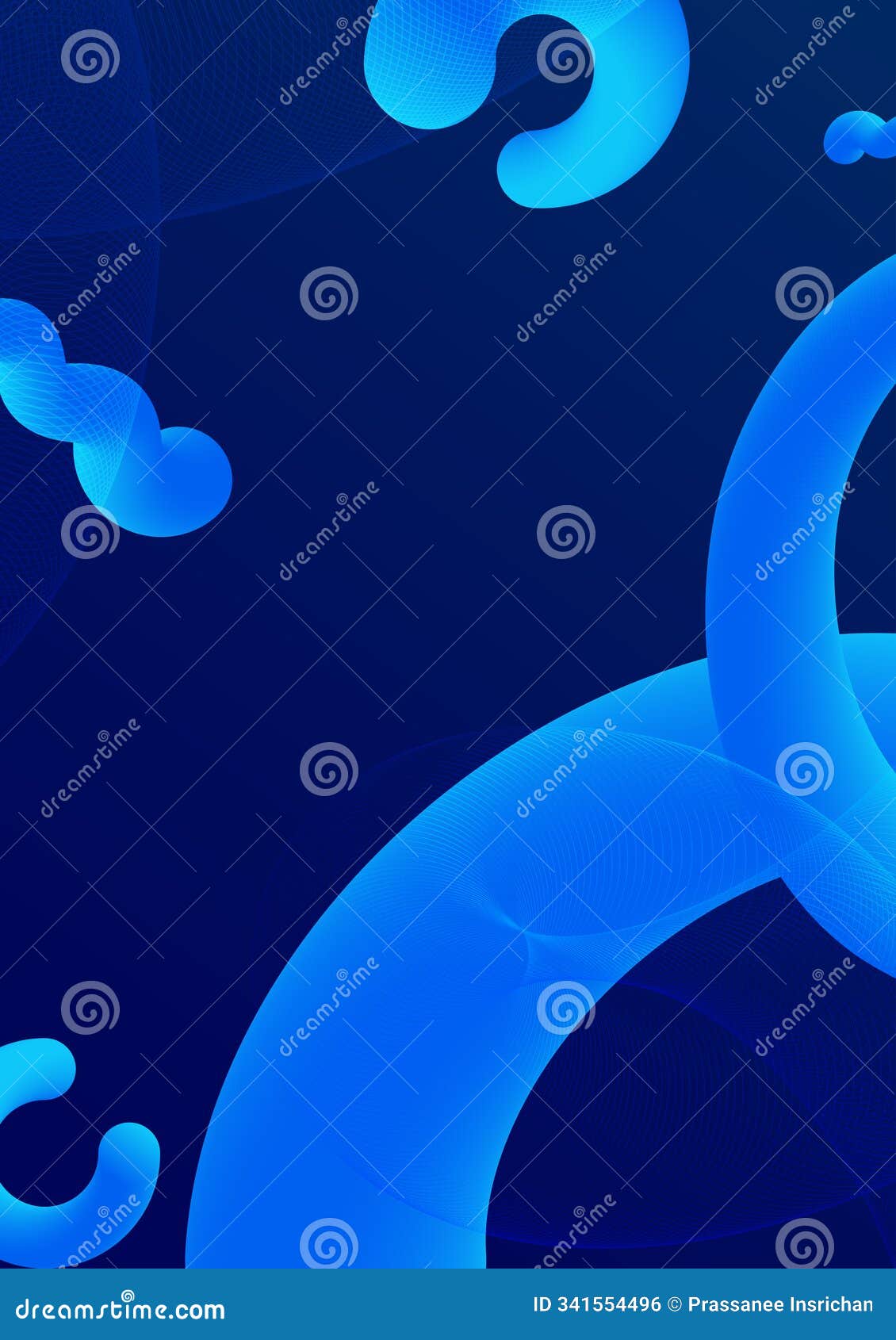 Flowing Smooth Wave Pattern and 3d Line on Blue Color Background ...