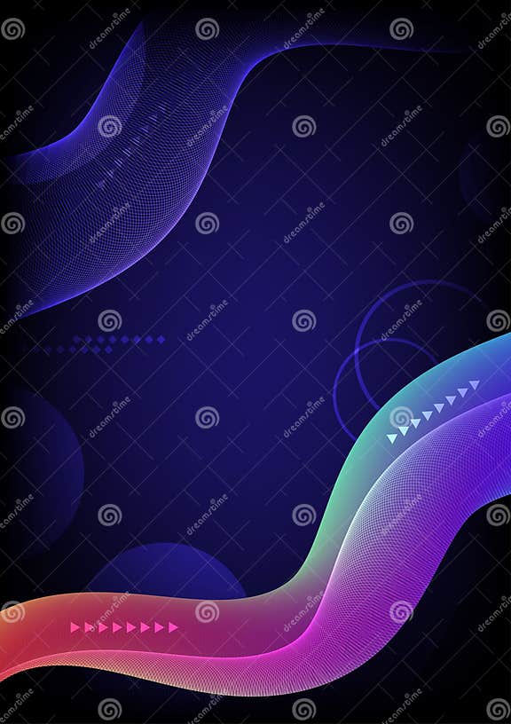 Flowing Smooth Wave Pattern and 3d Line on Blue and Red Color ...