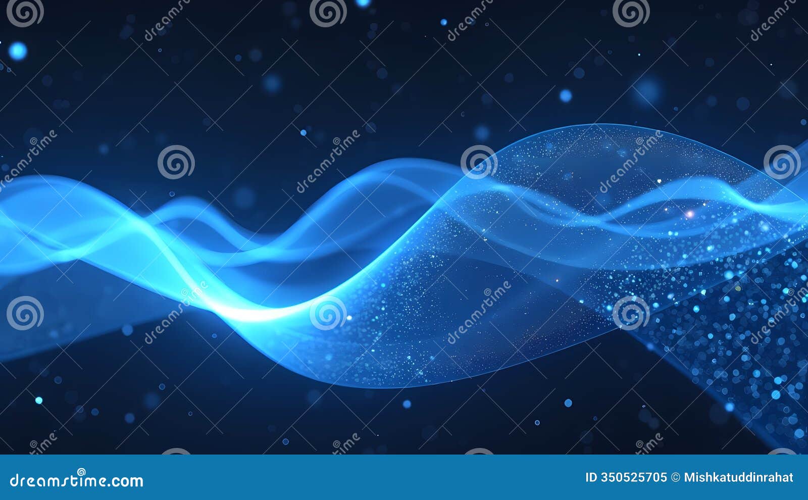 Flowing Streaks of Blue Light Curving Sine Wave Pattern Space Stock ...