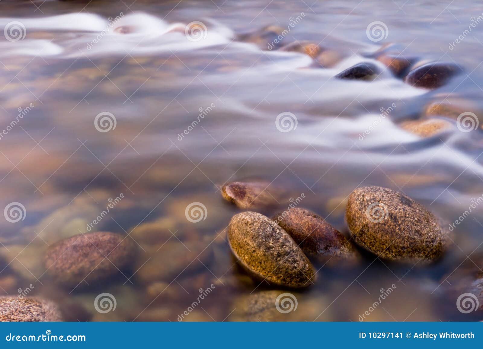 Flowing Stream stock image. Image of rounded, long, water - 10297141
