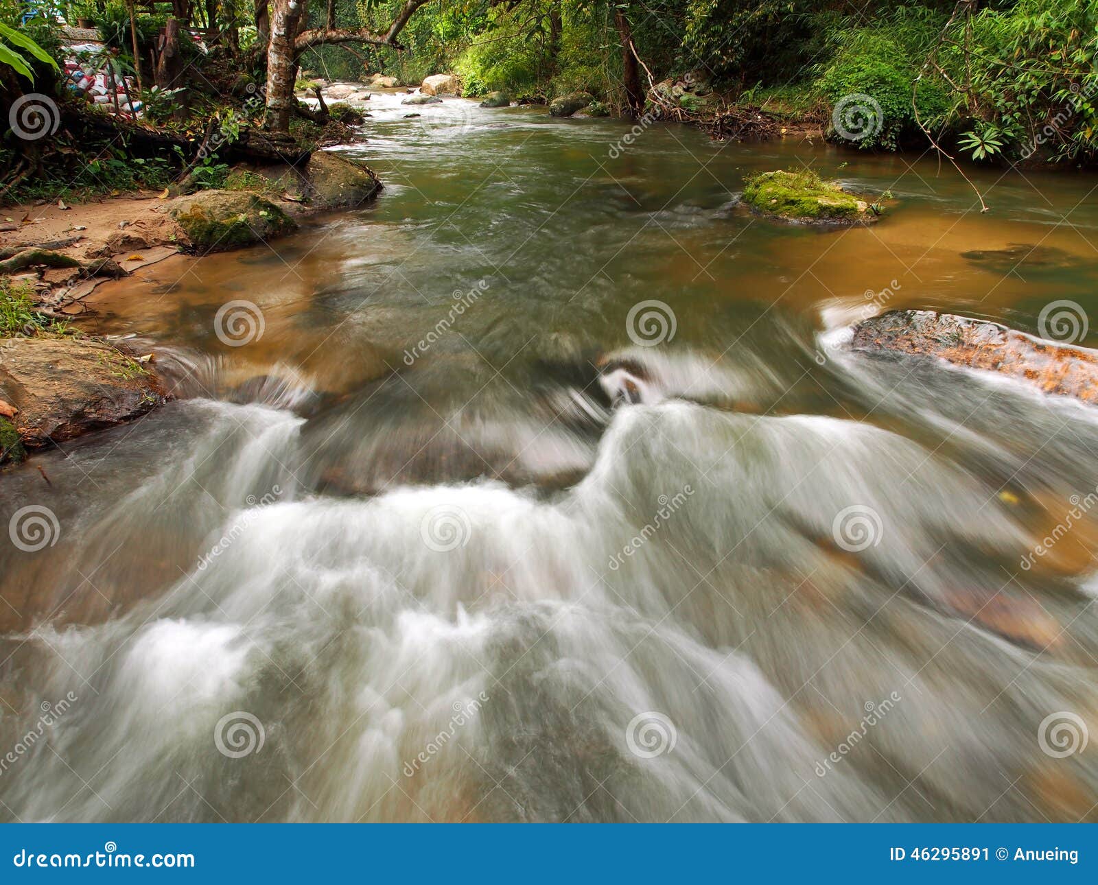Flowing stream stock image. Image of rocks, beauty, environment - 46295891