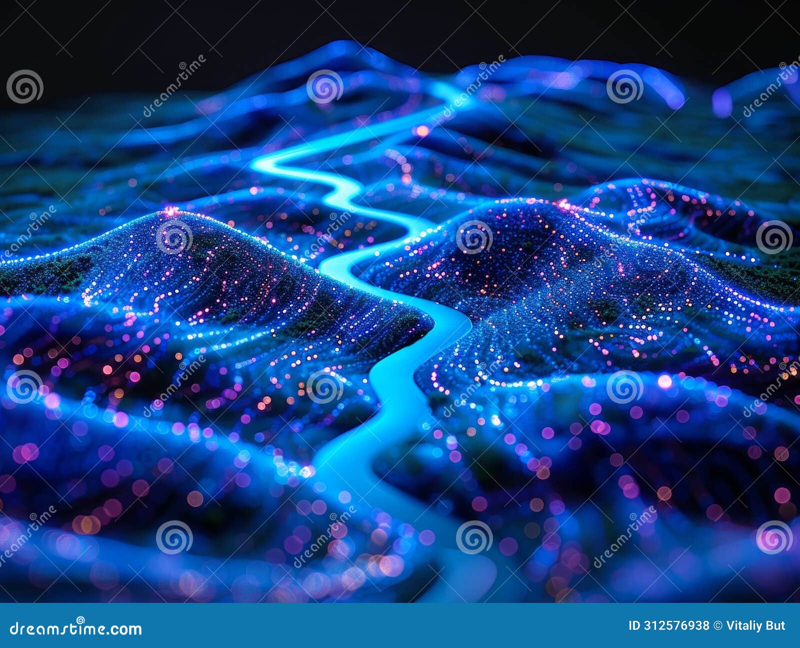Flowing Stream of Light stock photo. Image of digital - 312576938