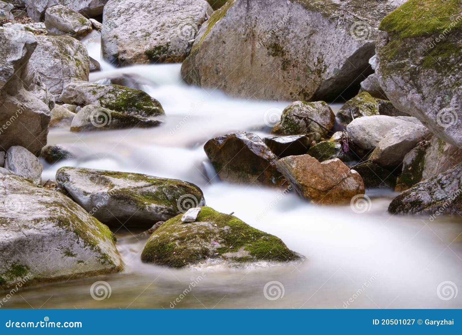 Flowing Stream between the Rocks Stock Image - Image of rocks, flowing ...