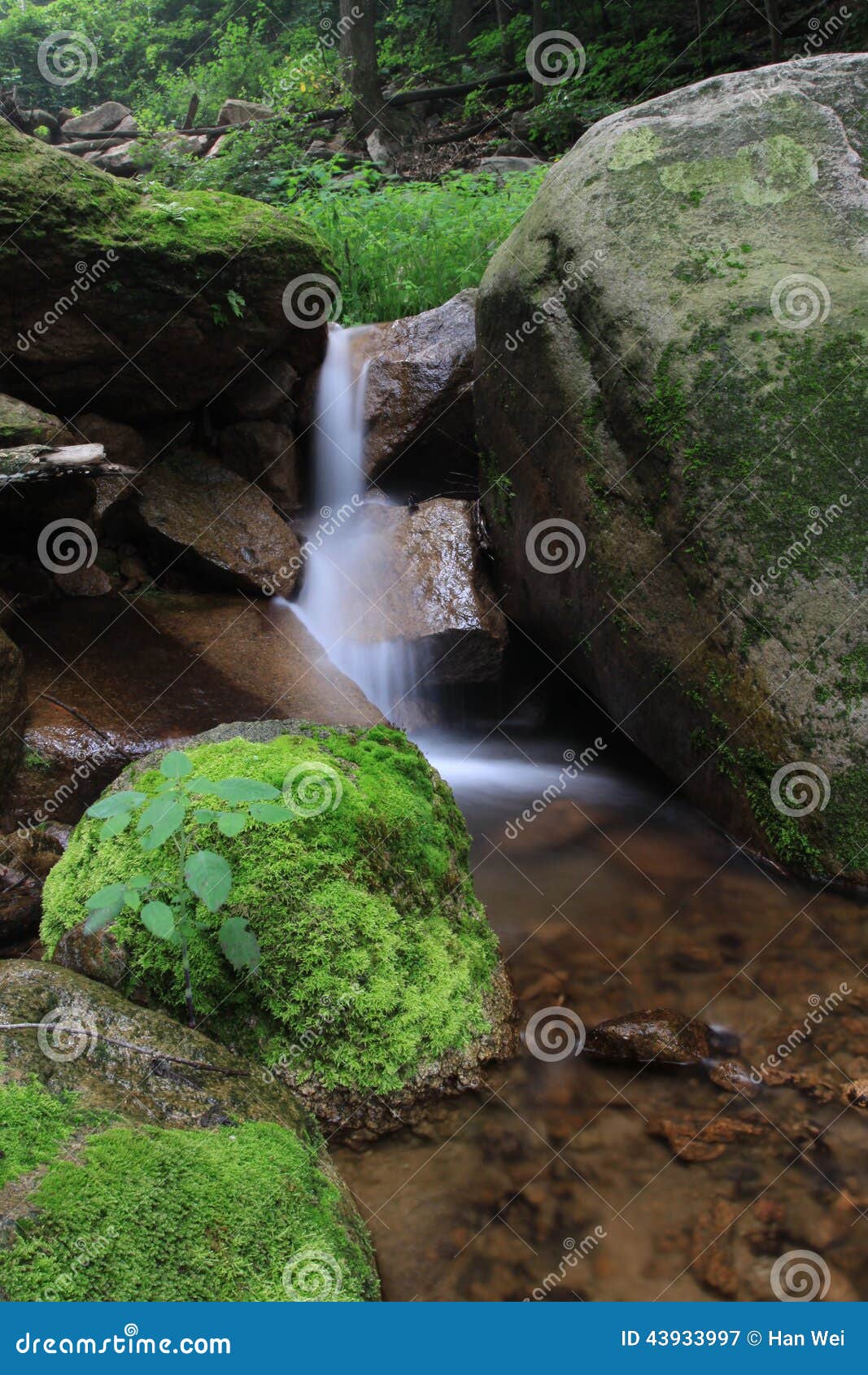 Flowing stock image. Image of moss, flow, water, waterfall - 43933997