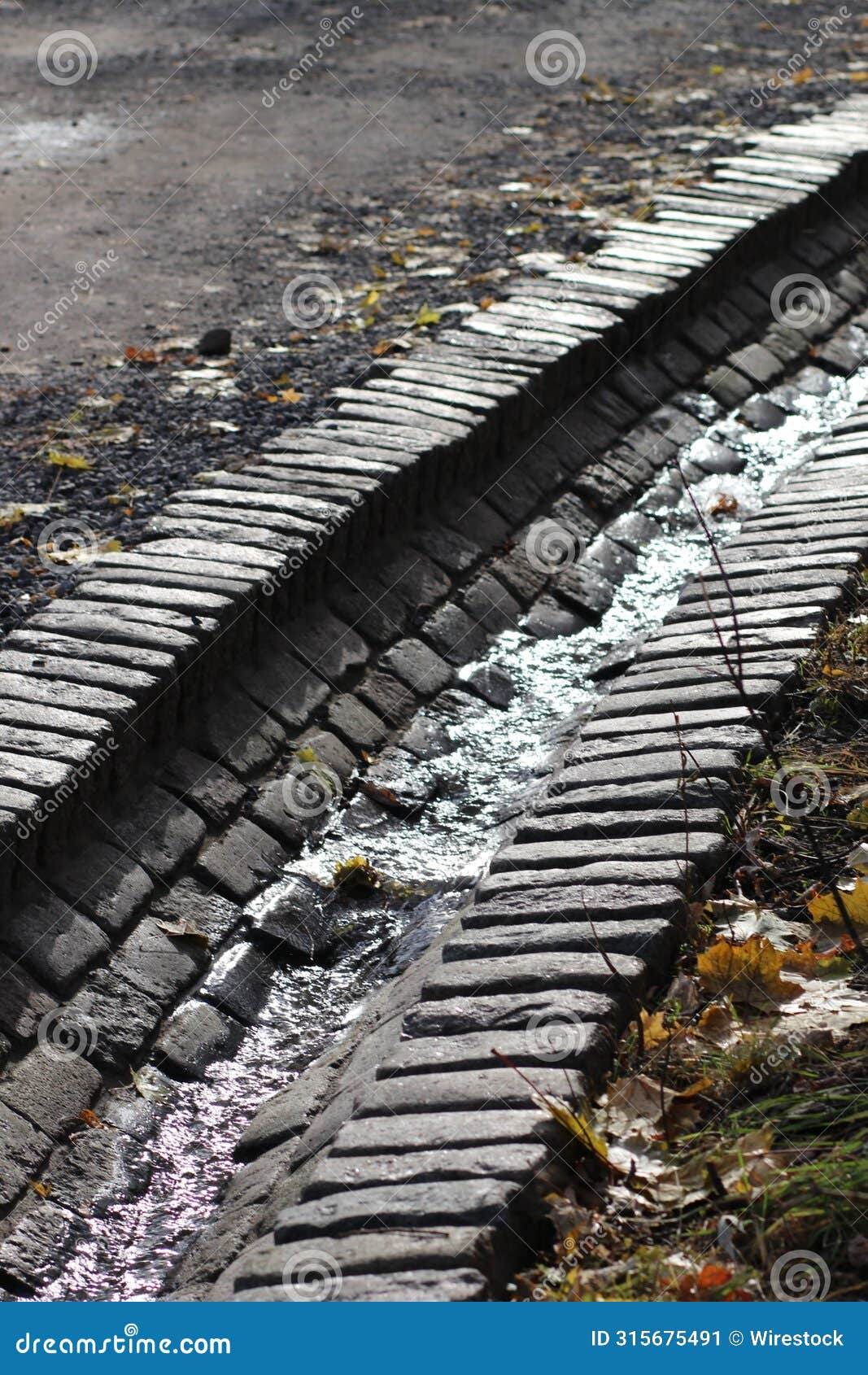 A Stream of Water is Flowing from an Old Gutter Stock Image - Image of ...