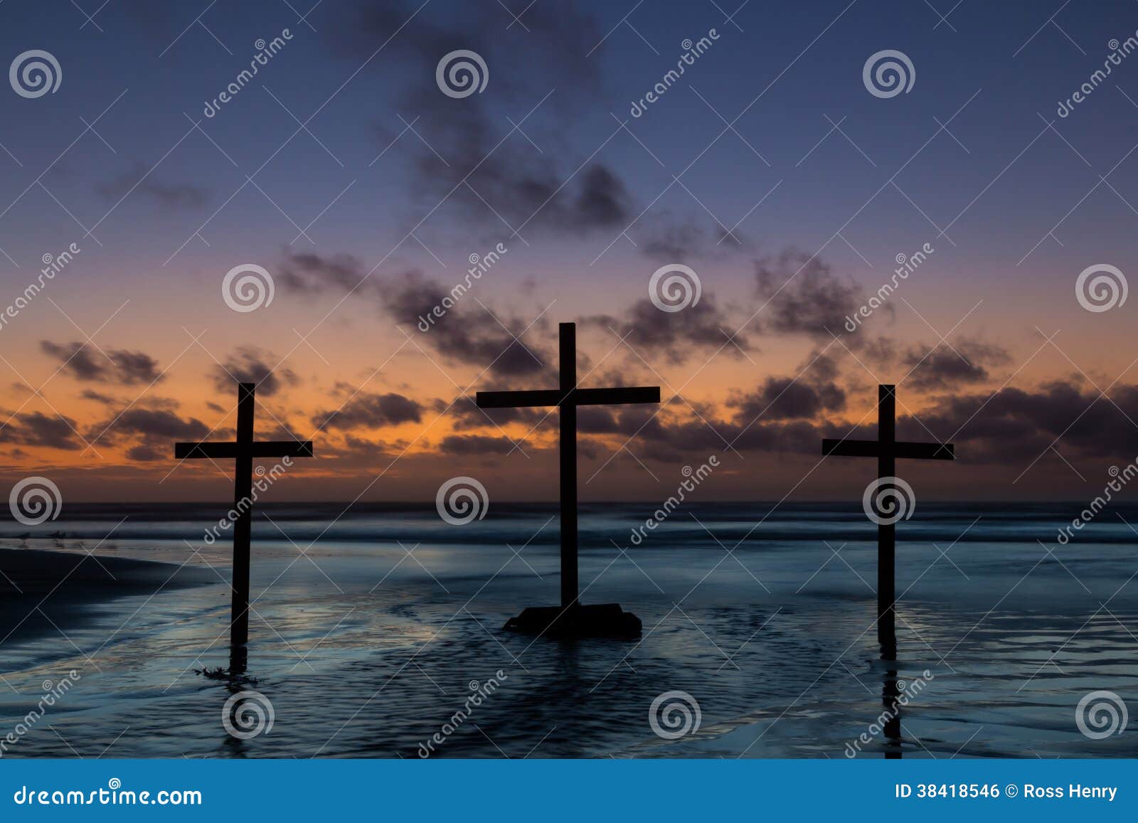 Flowing Water Crosses stock photo. Image of jesus, sunset - 38418546