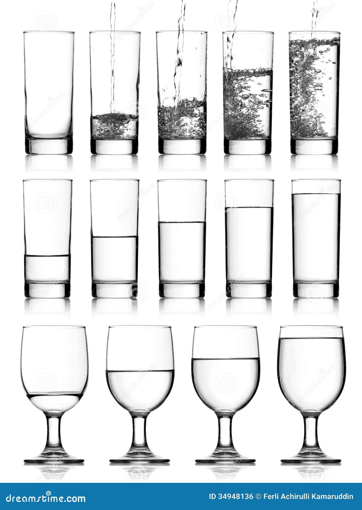 Flowing water in a glass stock photo. Image of abstract - 34948136