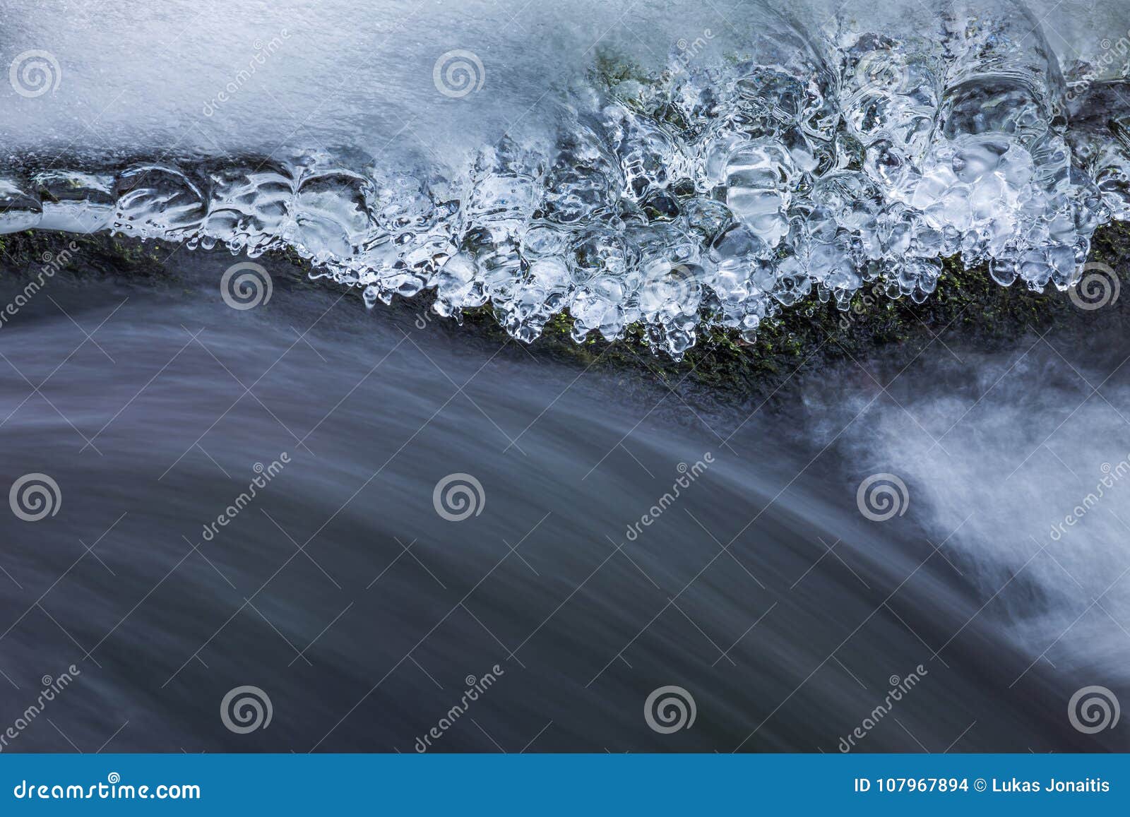 Flowing Water and Ice Background Stock Photo - Image of environment ...