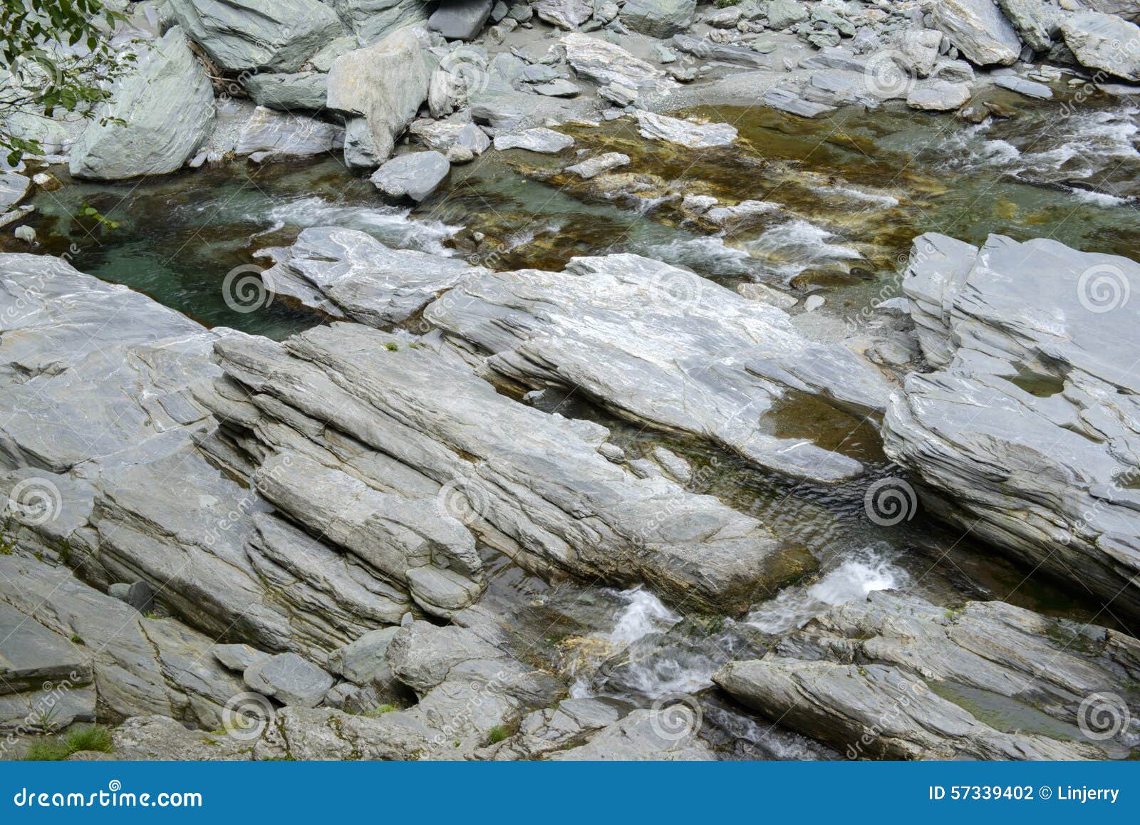 Flowing Water of Mountain Stream Stock Photo - Image of energy, green ...