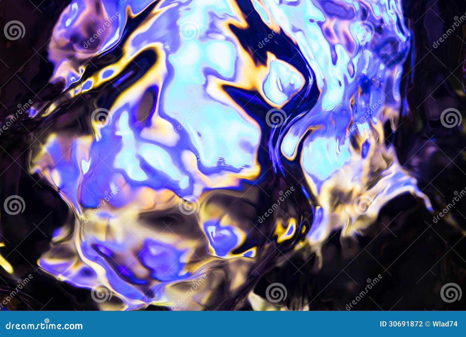 The Flowing Water in Night Illumination Stock Photo - Image of pattern ...