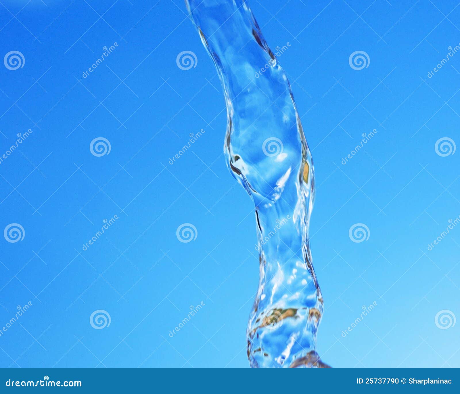 Flowing Water Over Clear Blue Sky Stock Photo - Image of color, clear ...