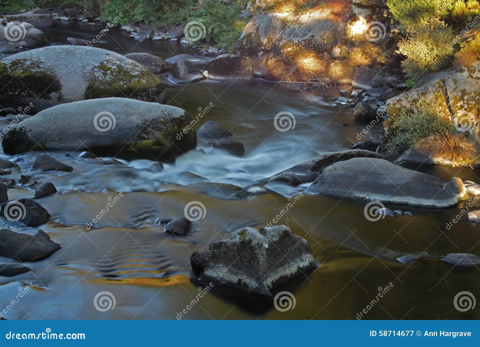 Flowing Water Over Rocks and Boulders Stock Image - Image of current ...