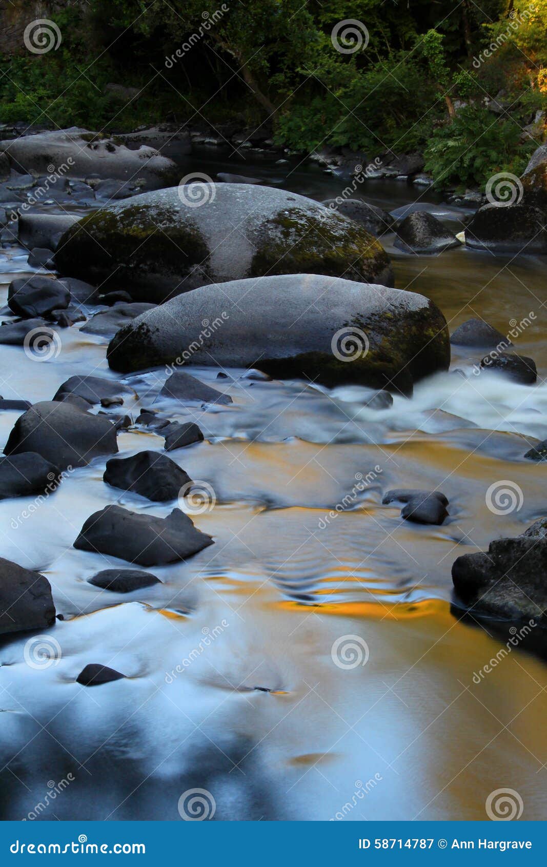 Flowing Water Over Rocks and Boulders Stock Image - Image of drop ...