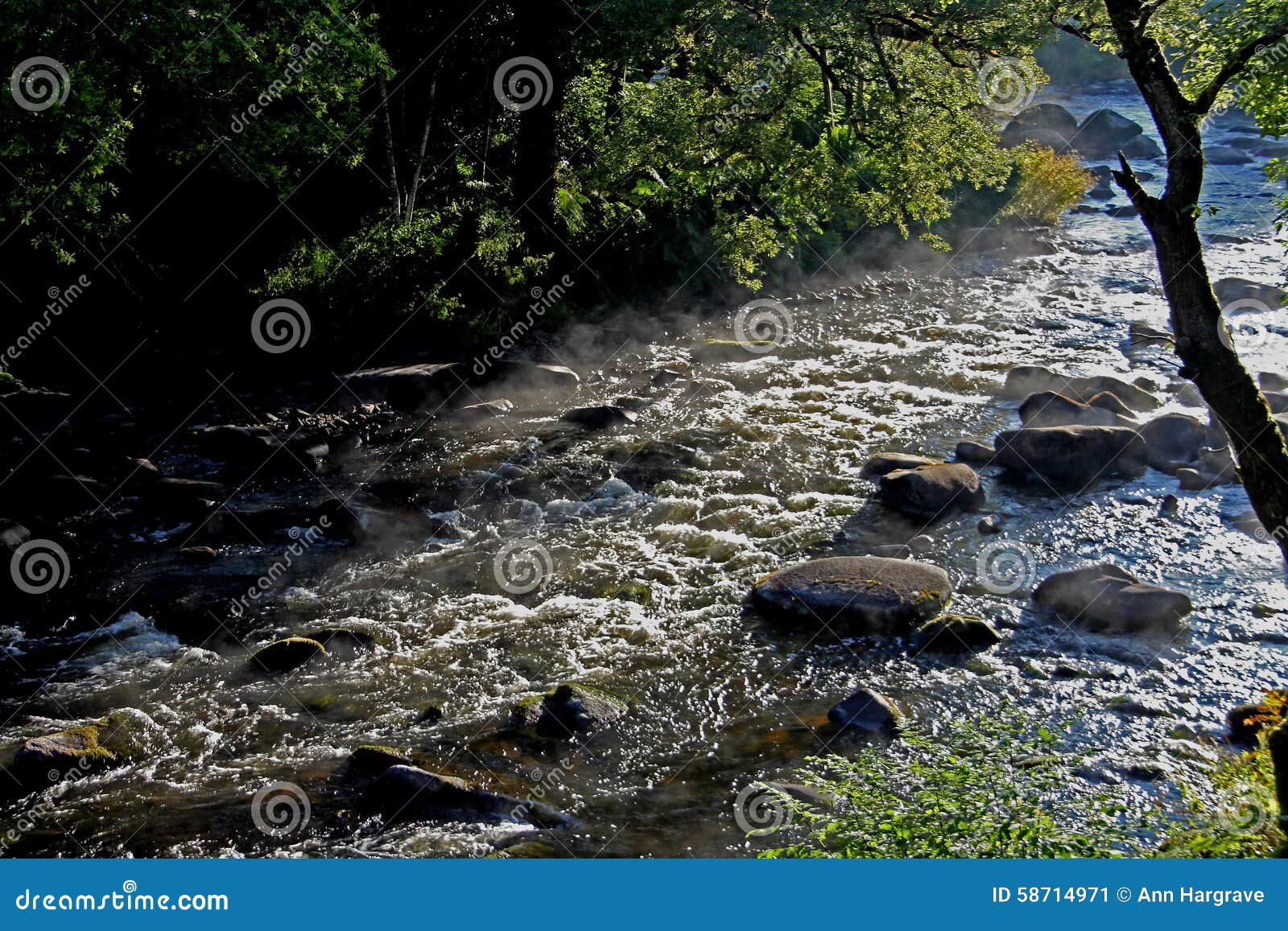 Flowing Water Over Rocks and Boulders Stock Image - Image of background ...