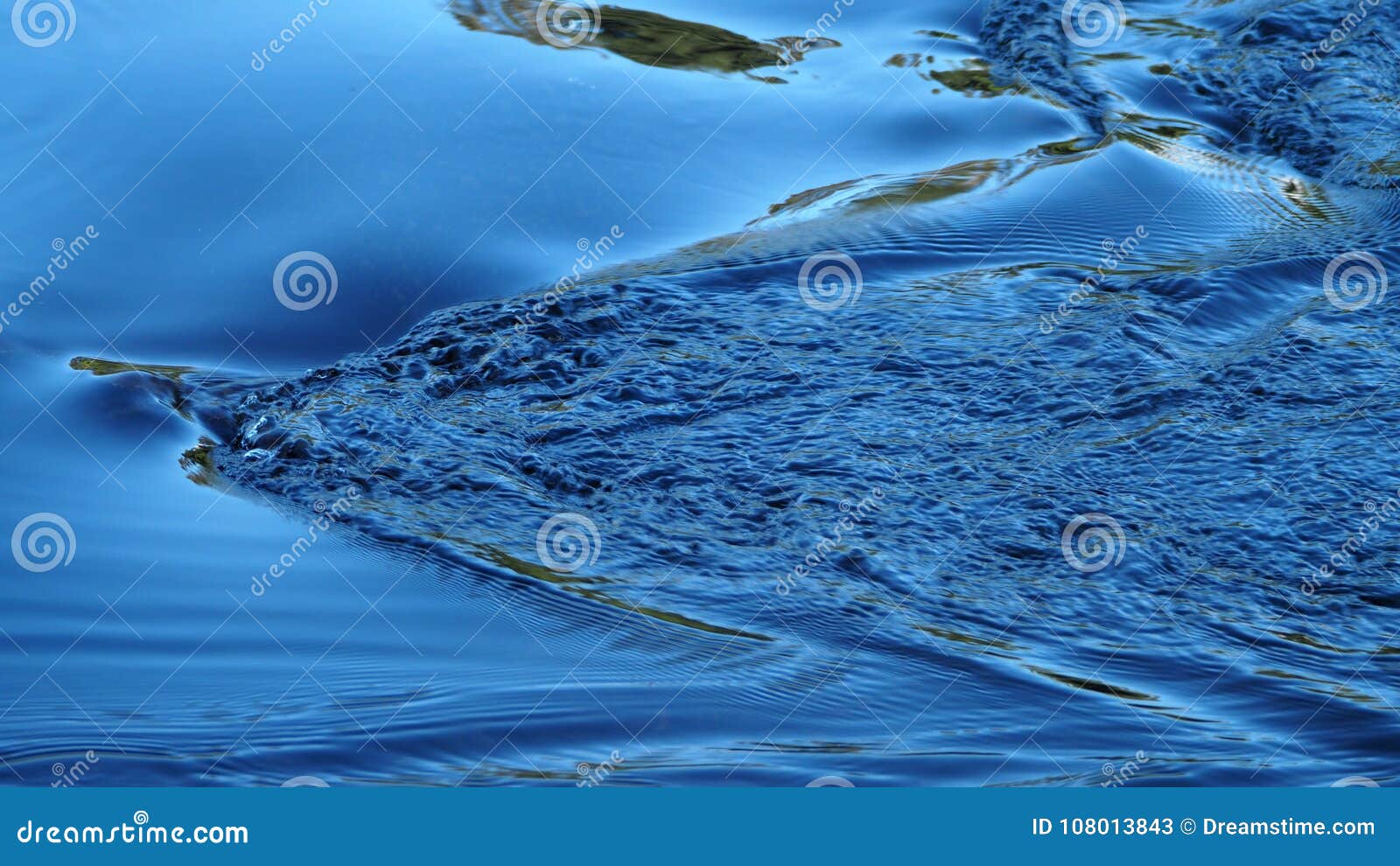 Flowing Water with Reflection of the Sky Stock Image - Image of ...
