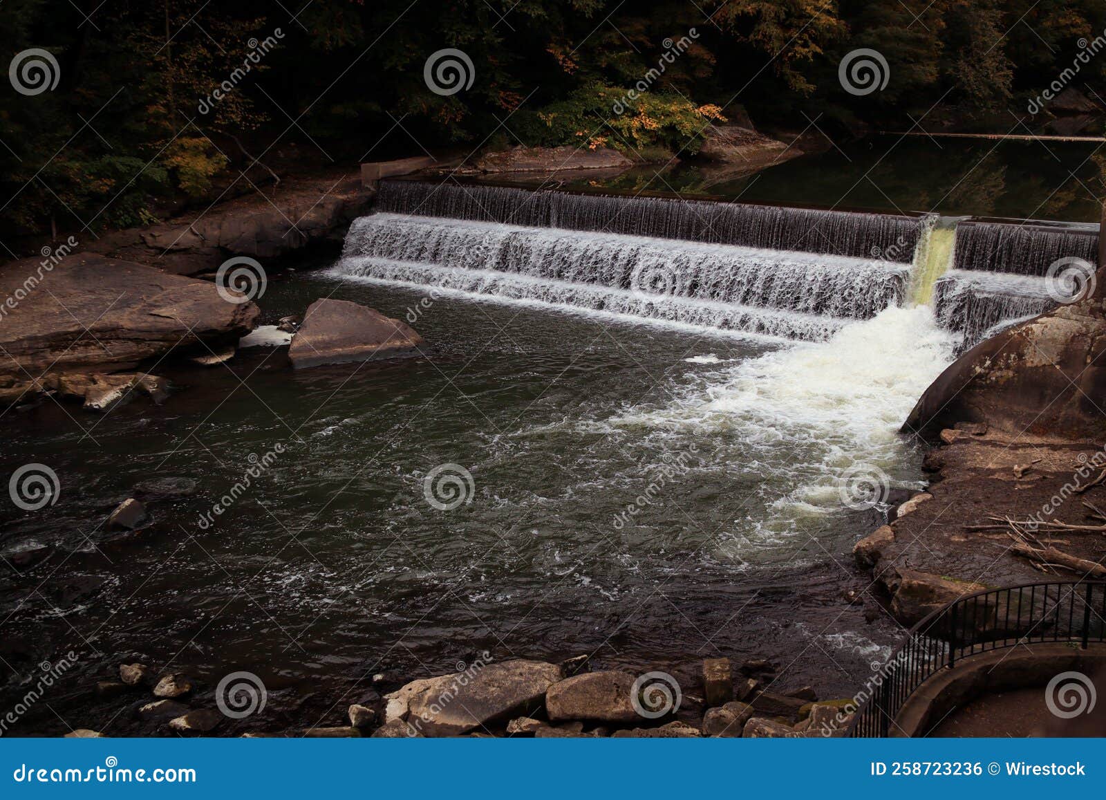 Flowing Water in the River Dam Stock Photo - Image of waterfall ...