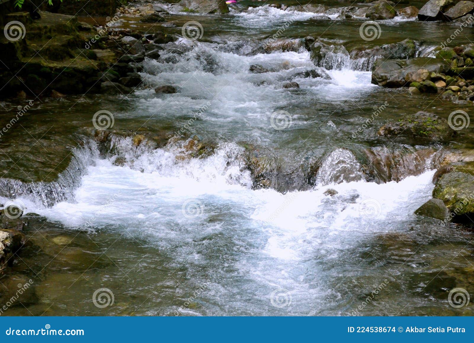 Flowing Water with Rocks from Spring To the River Stock Photo - Image ...