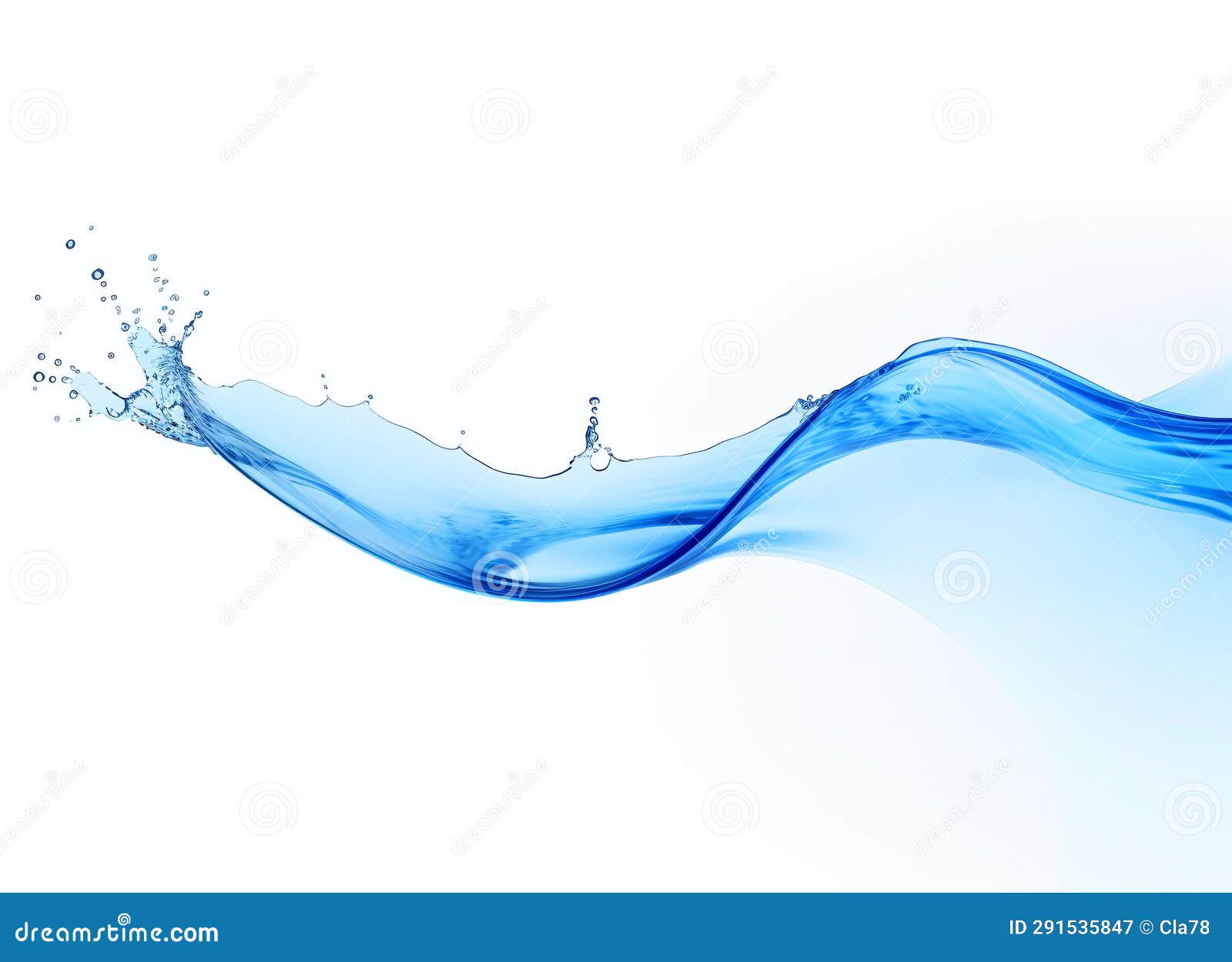 Flowing Water Splash Isolated on a White Background Stock Illustration ...