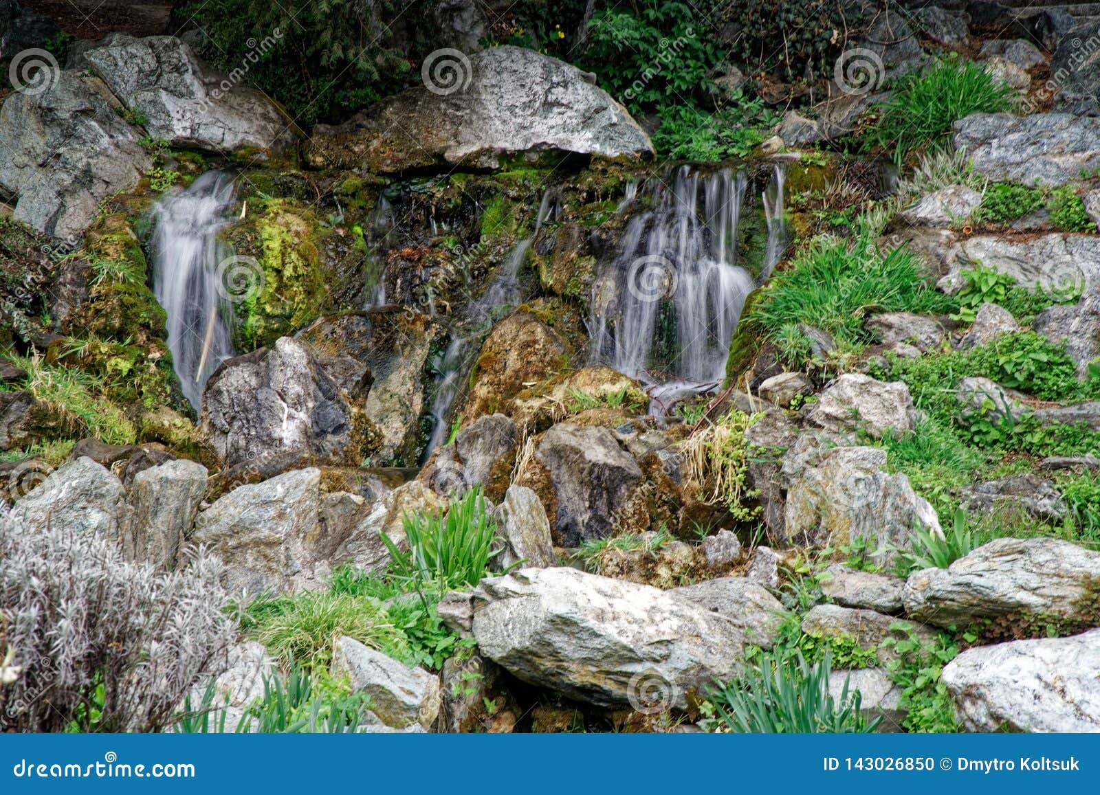 Flowing Water Stream, Water Drops and Reflection Stock Photo - Image of ...