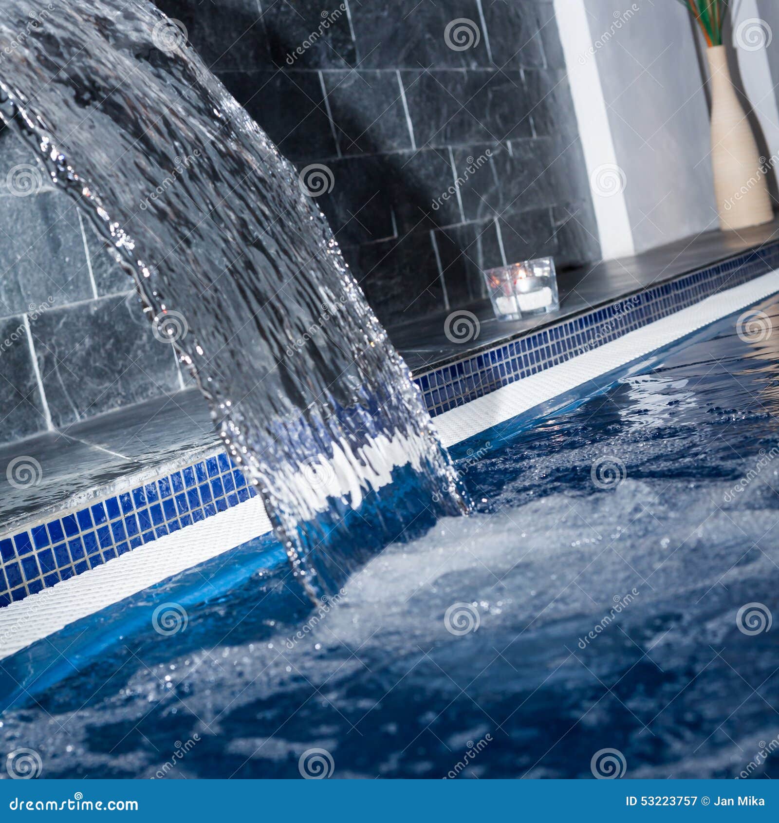 Flowing Water in Swimming Pool Stock Image - Image of clear, flowing ...