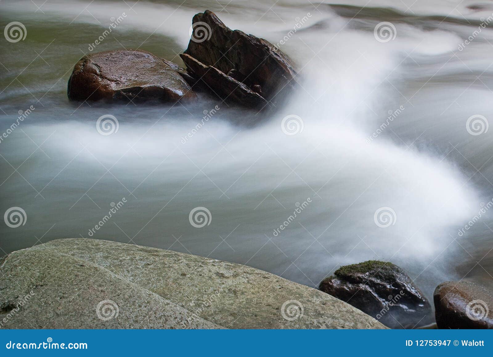 Flowing Water on the Tellico Stock Image - Image of whitewater, stones ...