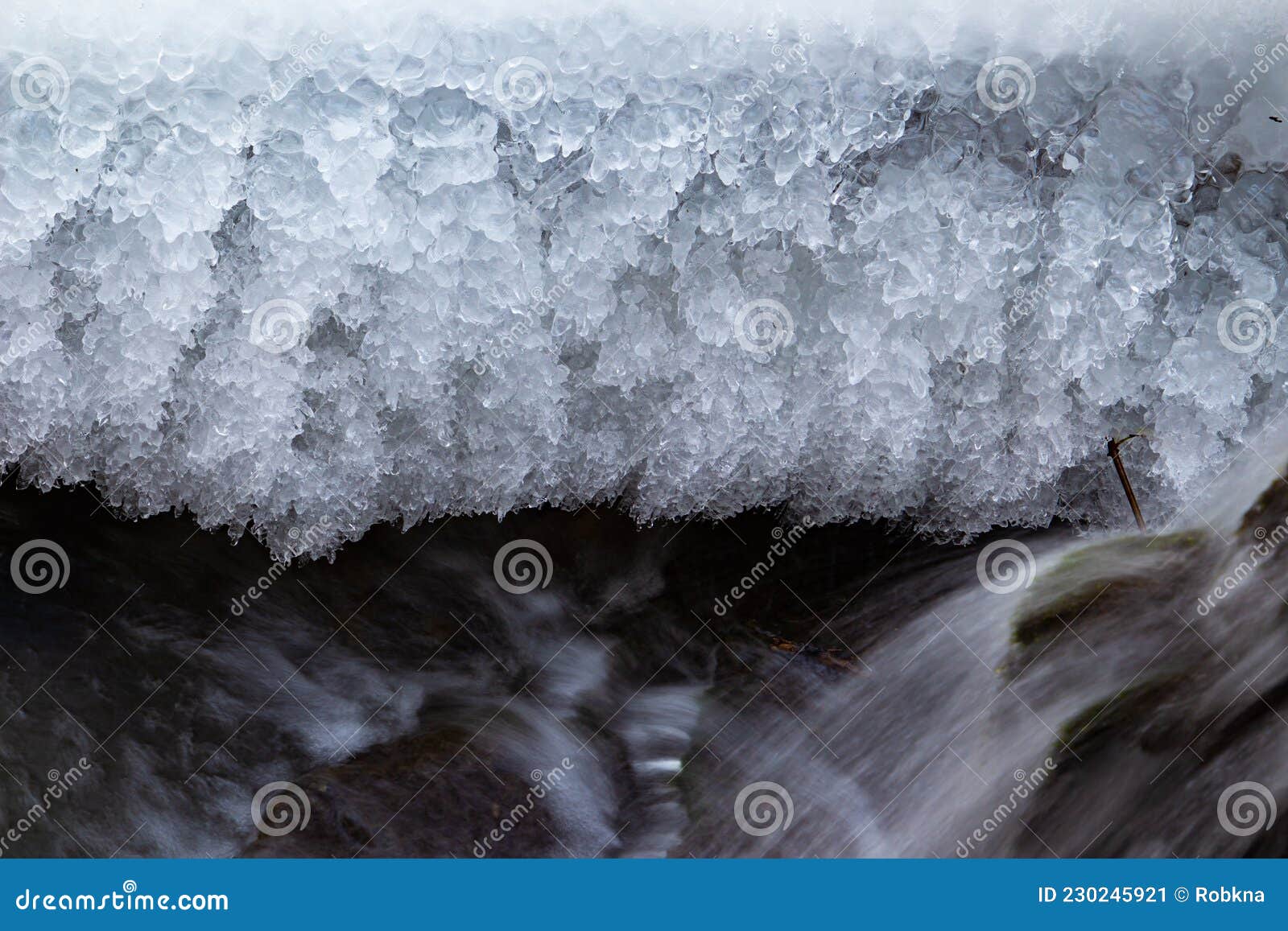 Flowing Water Under Melting Ice, Concept of Global Warming Stock Image ...