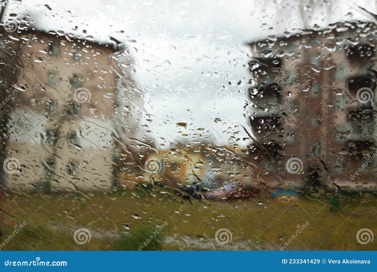 Flowing Water on Windshield of Car in Rain Stock Image - Image of ...