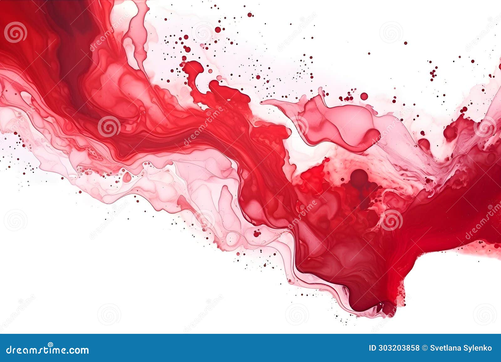 Flowing Watercolor Stripe. Red Layered Drops, Abstract Background ...