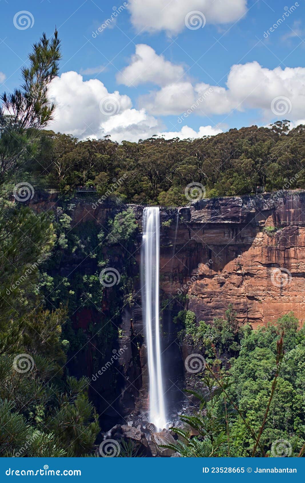 Flowing Waterfall in Tropical Australia Stock Image - Image of spring ...