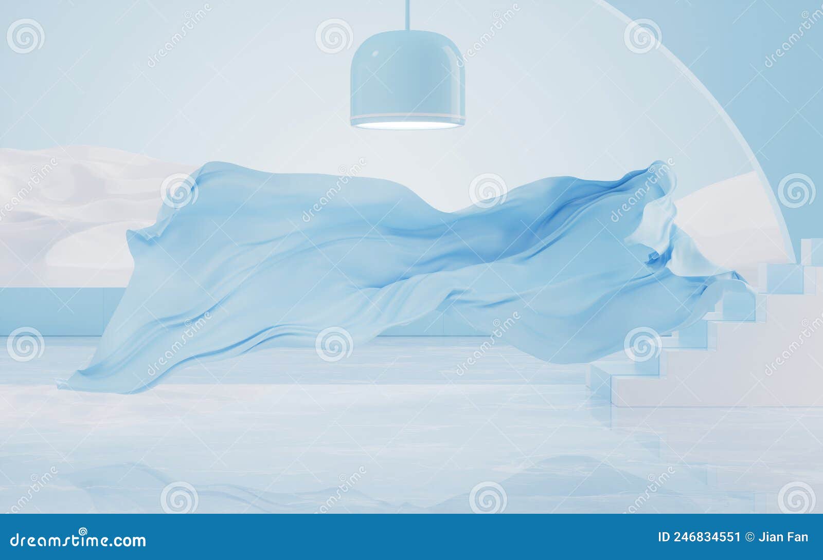 Flowing Wave Cloth, 3d Rendering Stock Illustration - Illustration of ...