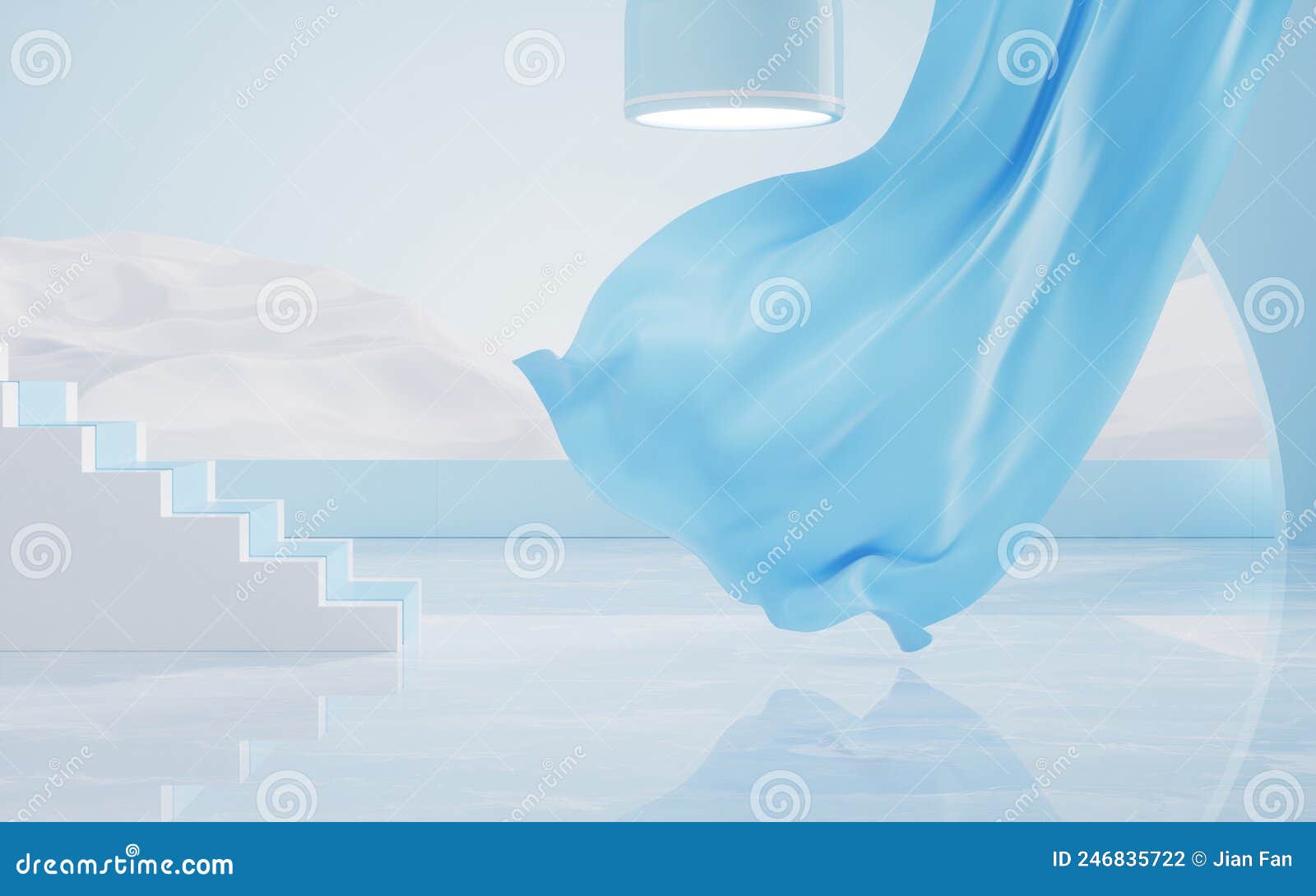 Flowing Wave Cloth, 3d Rendering Stock Illustration - Illustration of ...