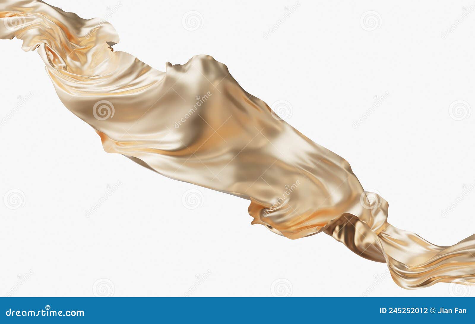 Flowing Wave Cloth, 3d Rendering Stock Illustration - Illustration of ...
