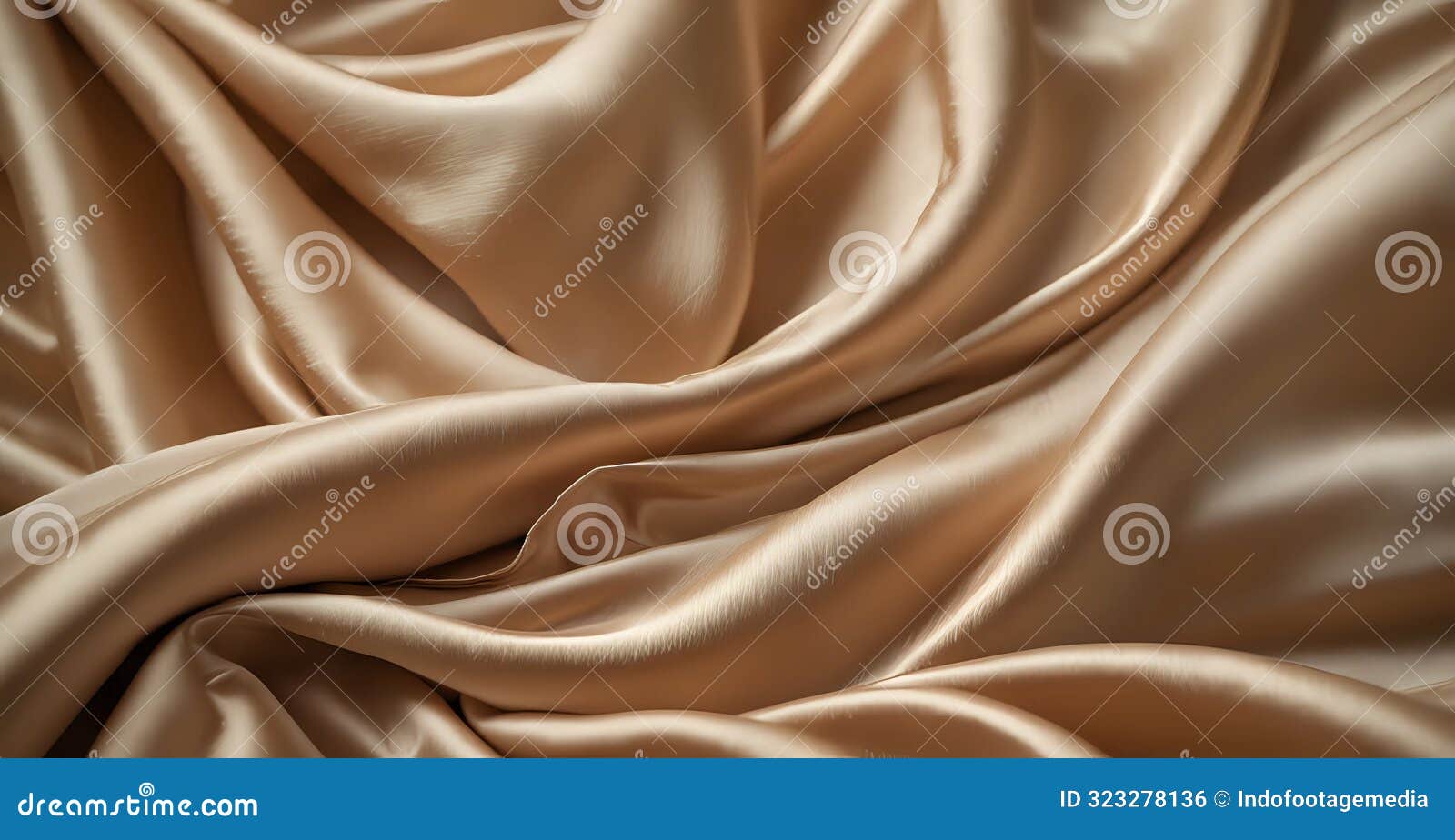 Flowing Waves of Beige Satin Silk Fabric - a Dramatic Close Shot Stock ...