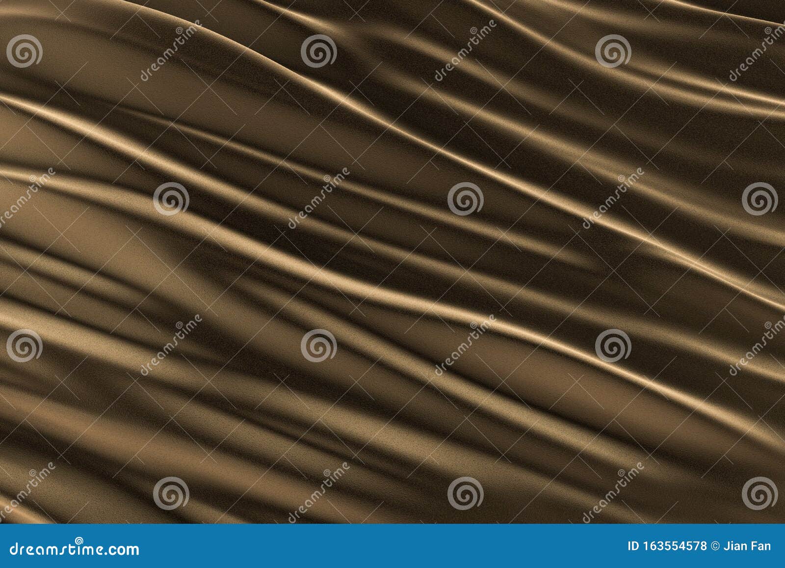 Flowing and Waving Golden Cloth Background, 3d Rendering Stock ...