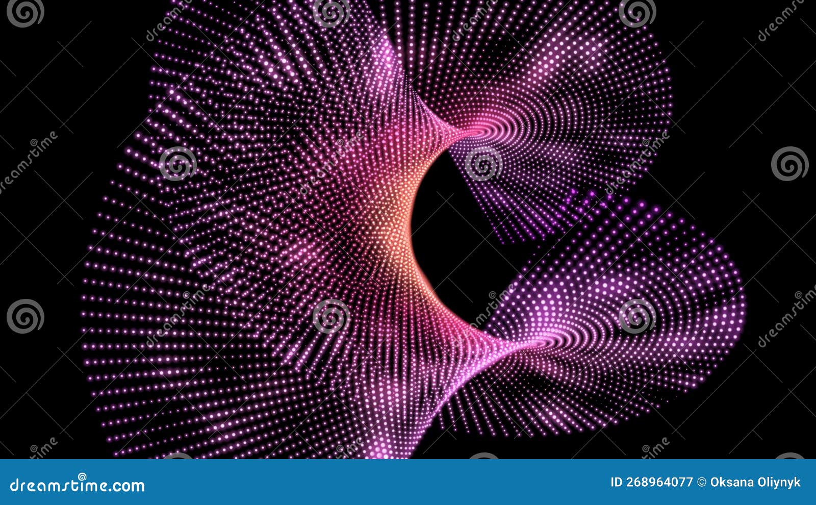 Flowing Wavy Dots. Colored Dots on a Black Background Flowing and ...