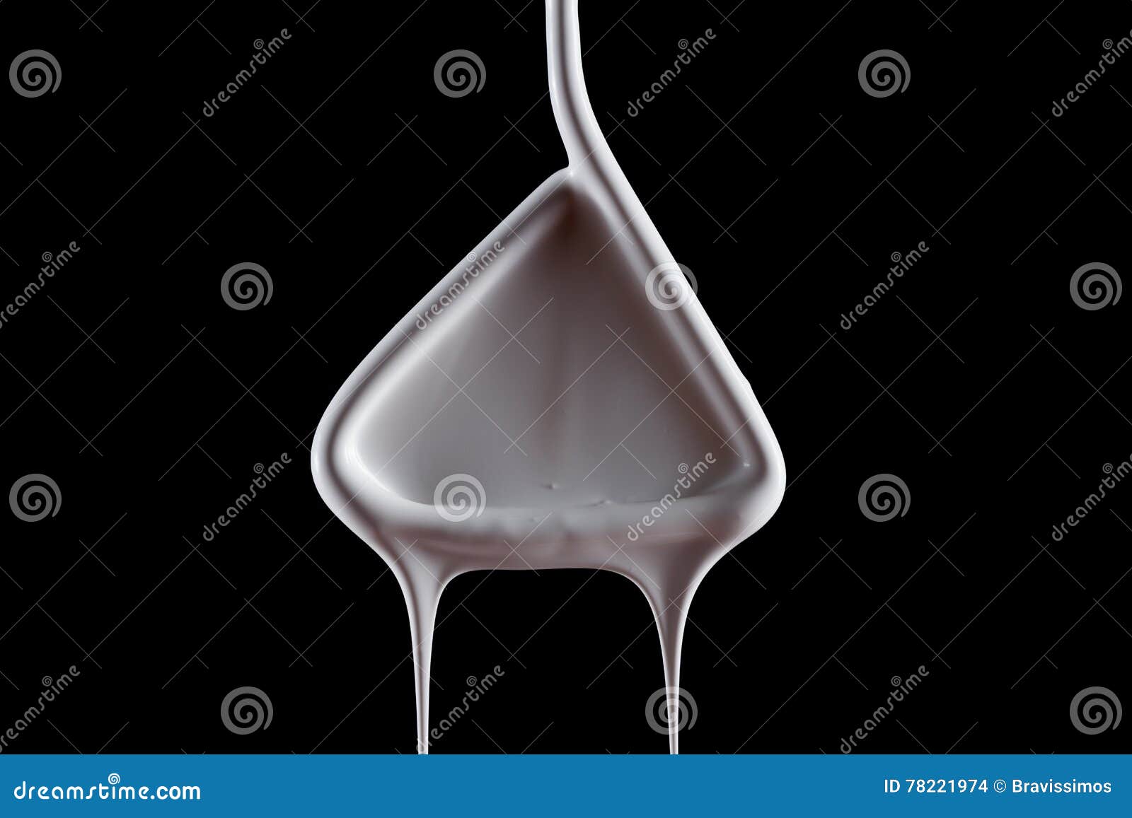 Flowing White Paint Drops on a Black Background Stock Photo - Image of ...
