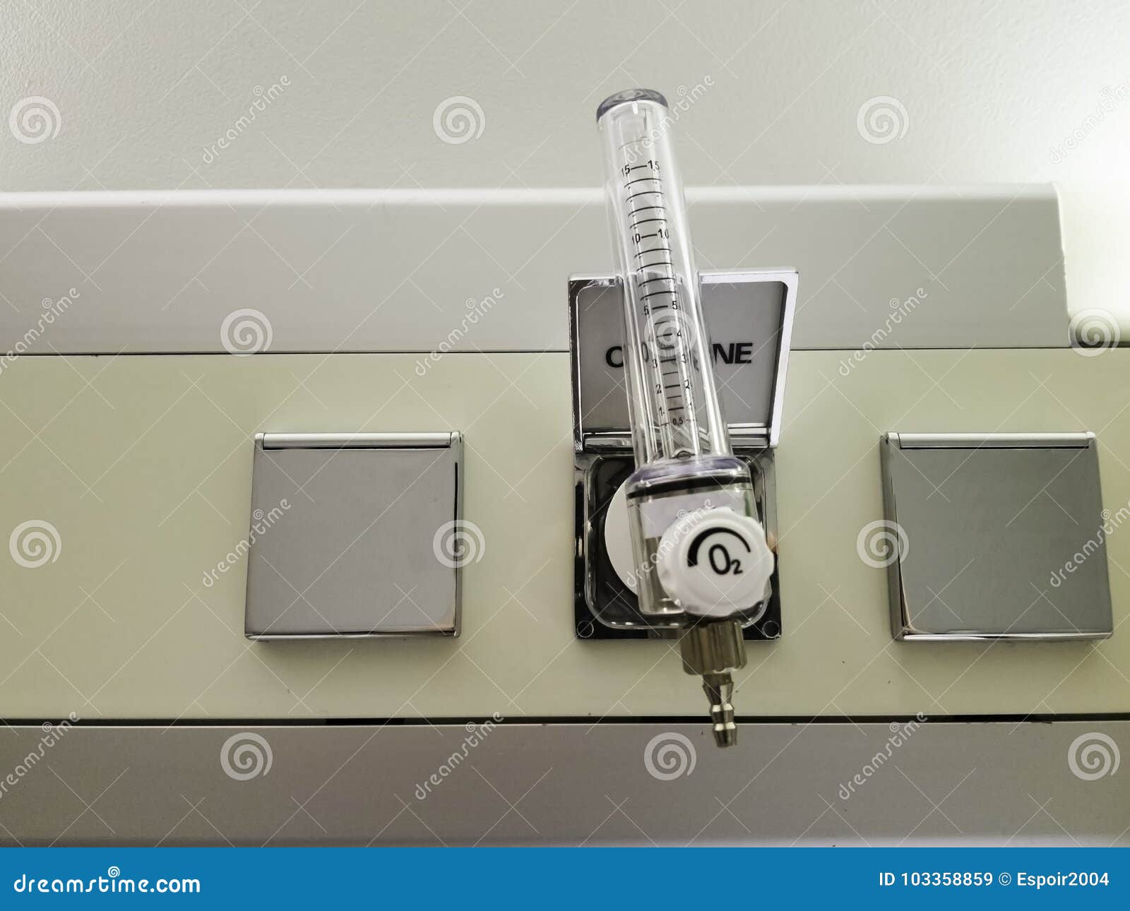 Flowmeter for Connecting Oxygen Supply in the Hospital. Stock Image ...