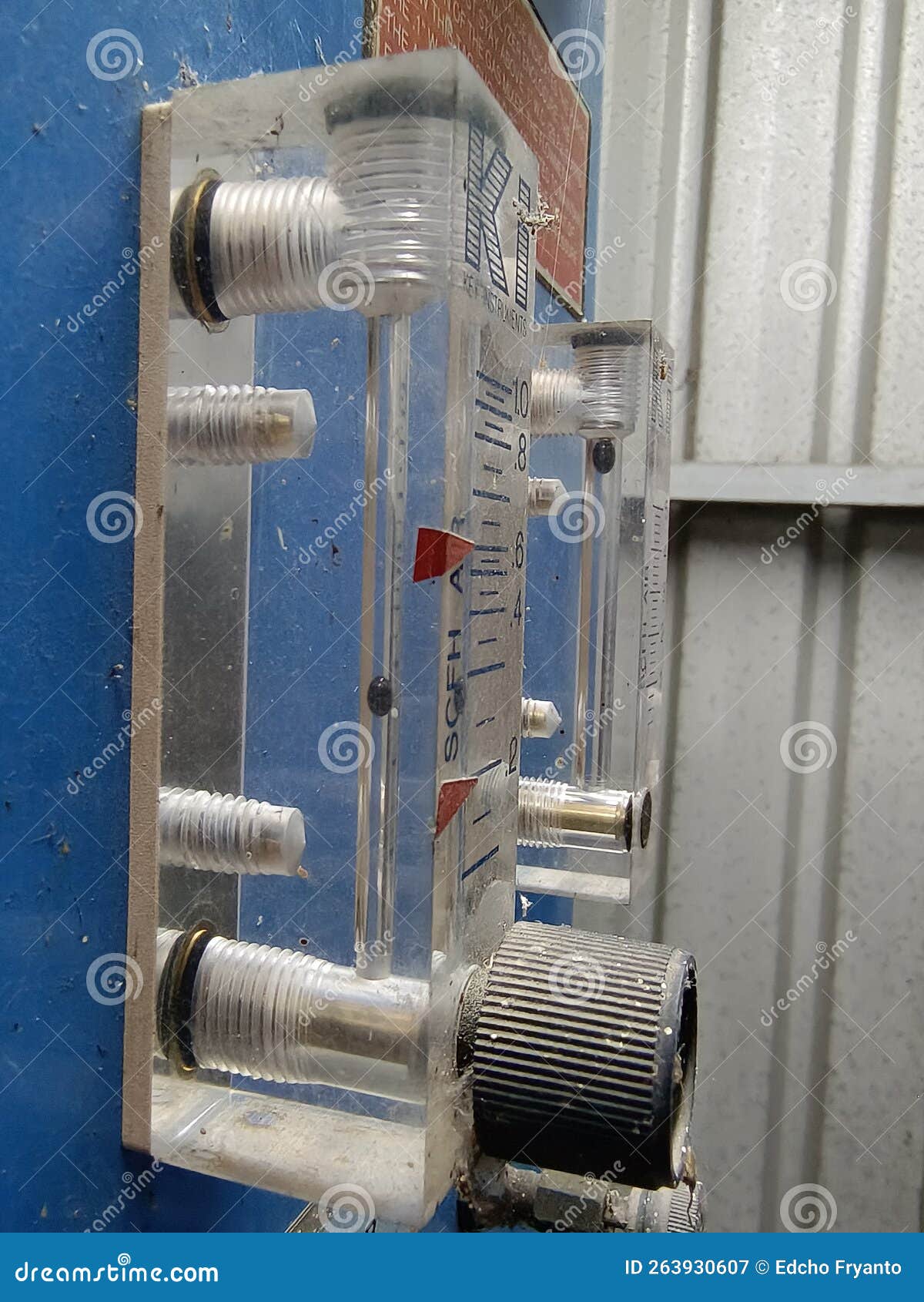 Gas Rotameter Measuring Scale As A Medical Technical Background Stock ...