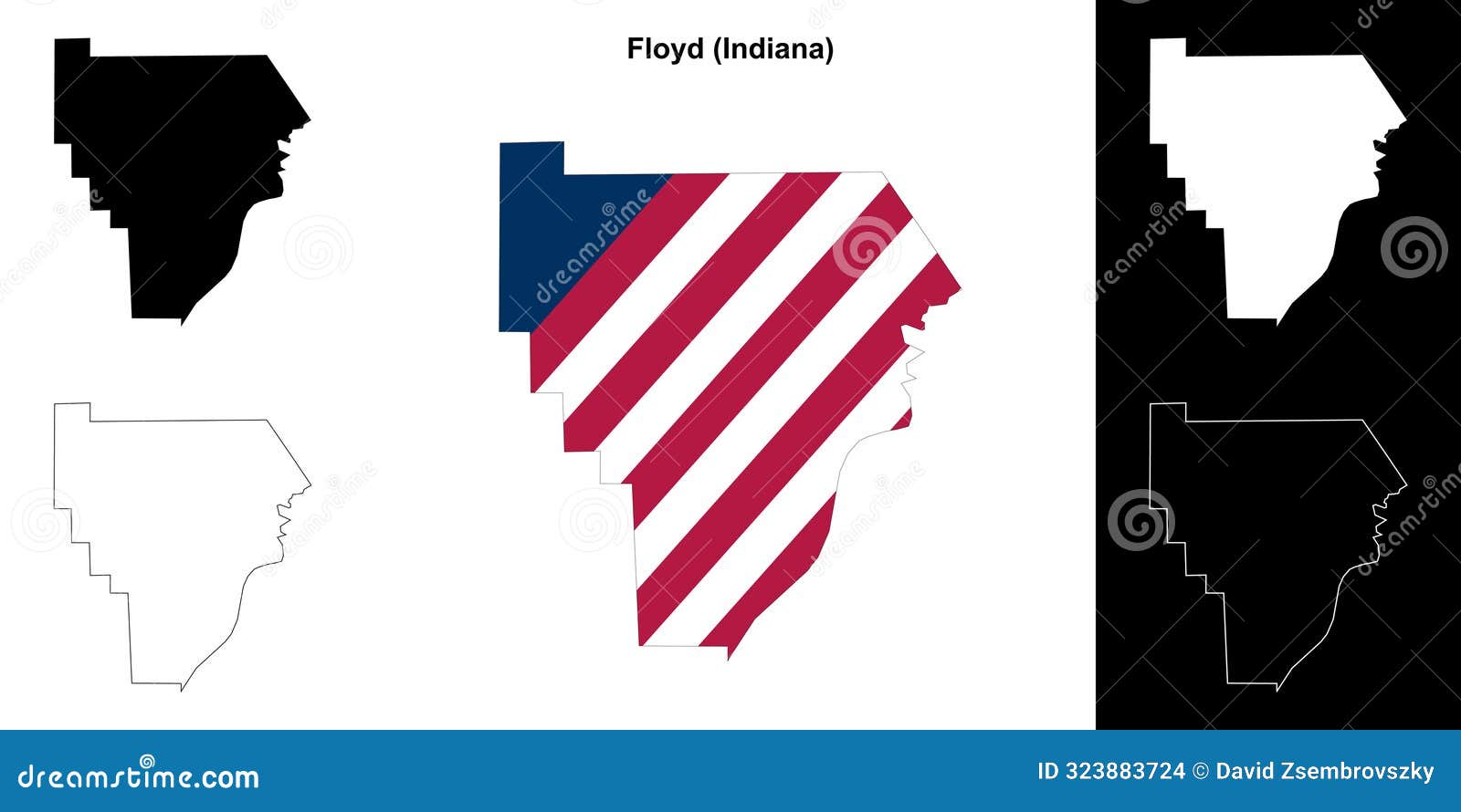 Floyd outline map stock vector. Illustration of boundary - 323883724