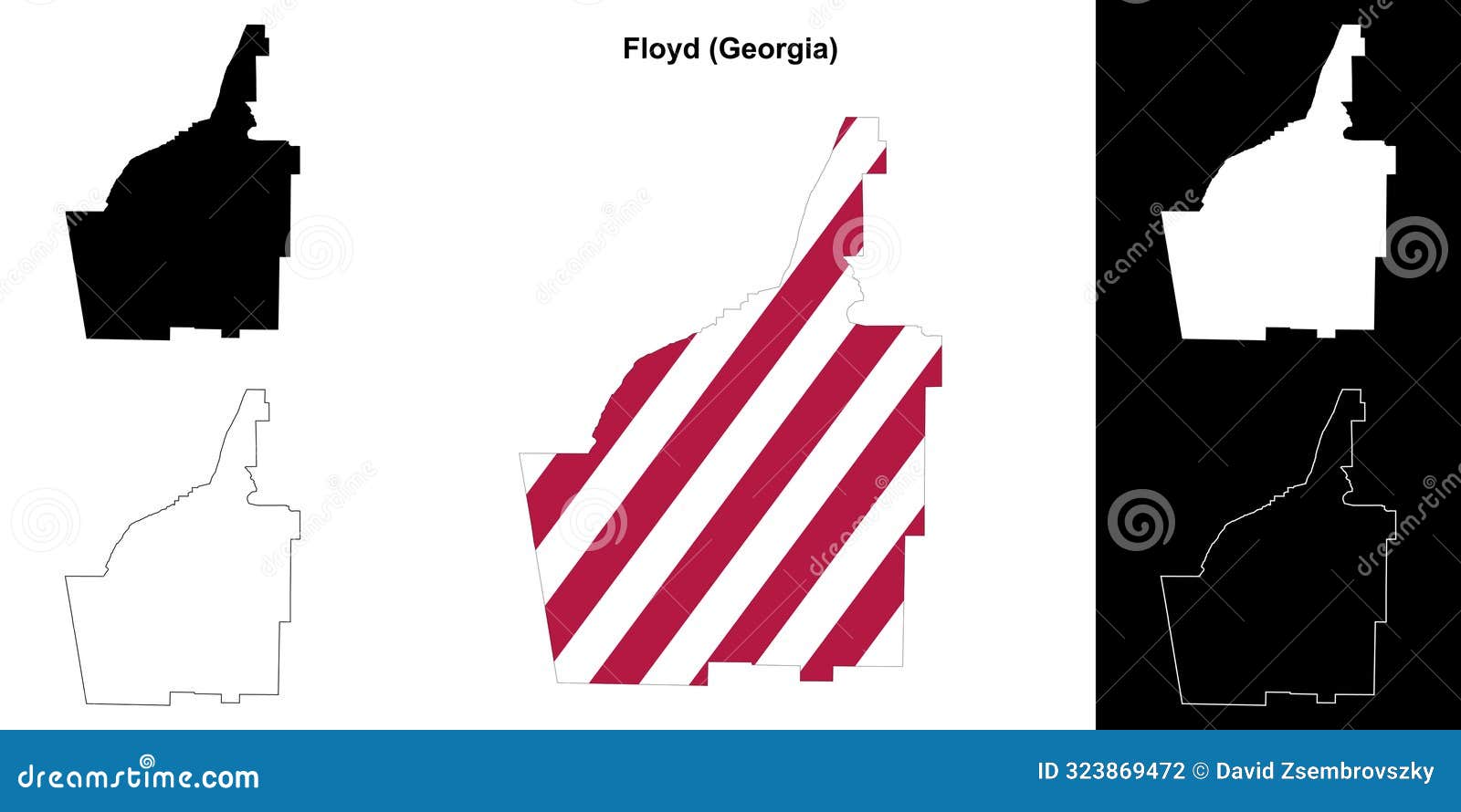 Floyd outline map stock vector. Illustration of county - 323869472