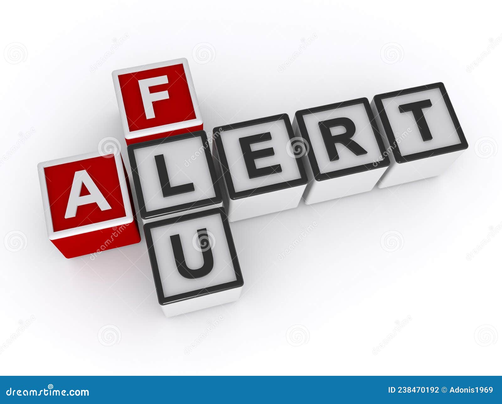 Flu Alert Word Block on White Stock Illustration - Illustration of ...