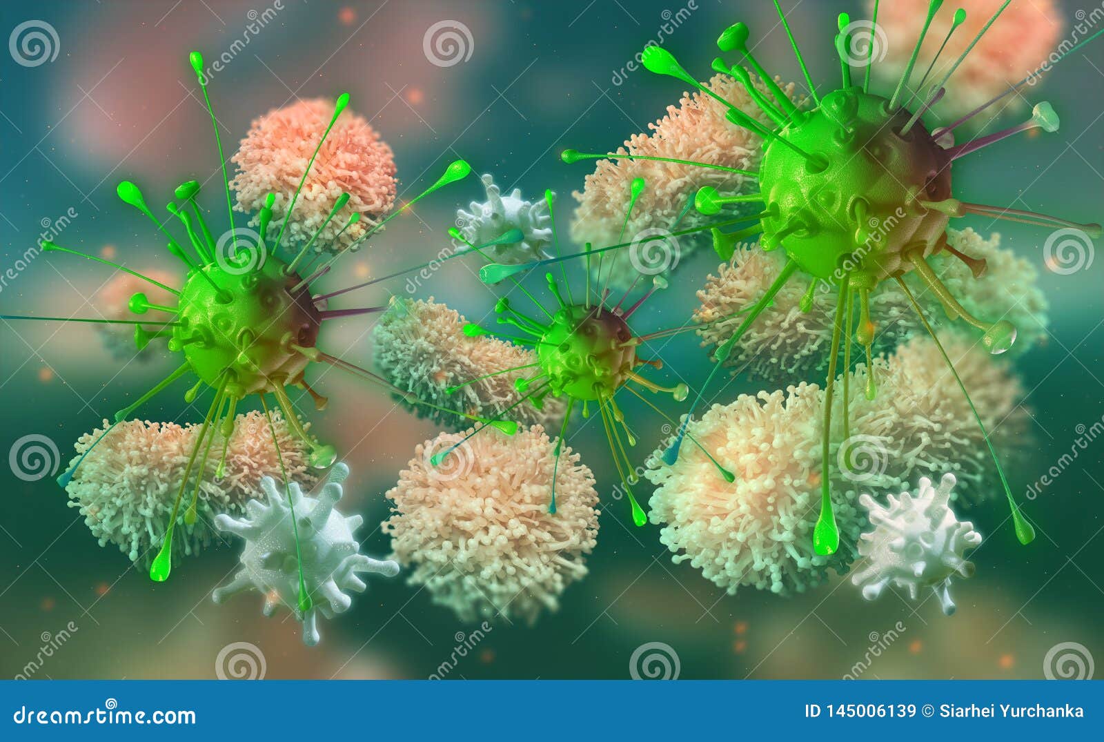 Flu and Common Cold. Leukocytes Attack the Virus Stock Illustration ...