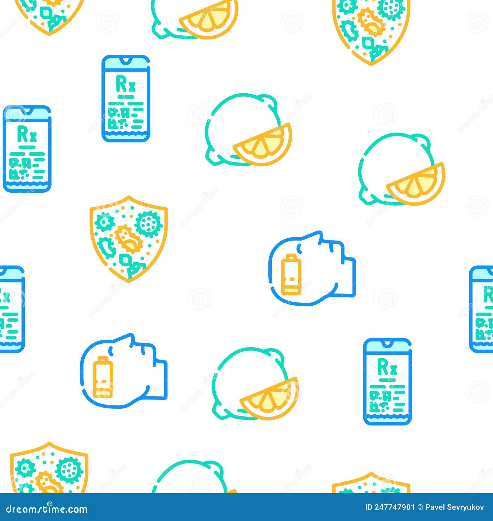 Flu Disease Treatment Vector Seamless Pattern Stock Vector ...