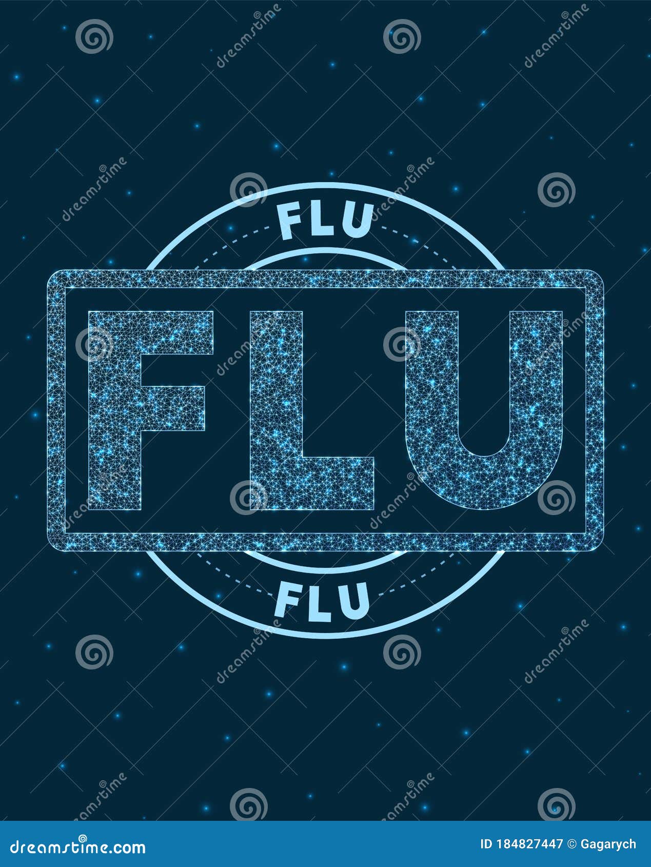 Flu. Glowing round badge stock vector. Illustration of guilloche ...